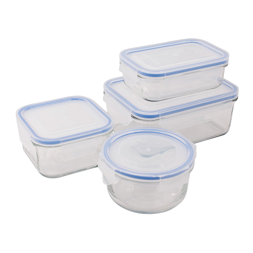 Glasslock 4 Piece Tempered Glass Container Set – Robins Kitchen