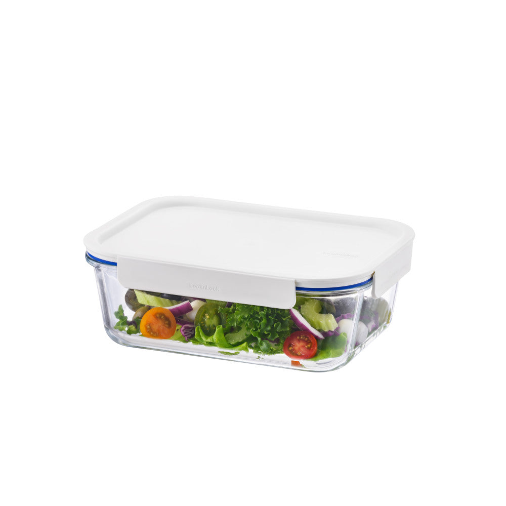 Locknlock Clear Glass White Rectangle Container 2L – Robins Kitchen